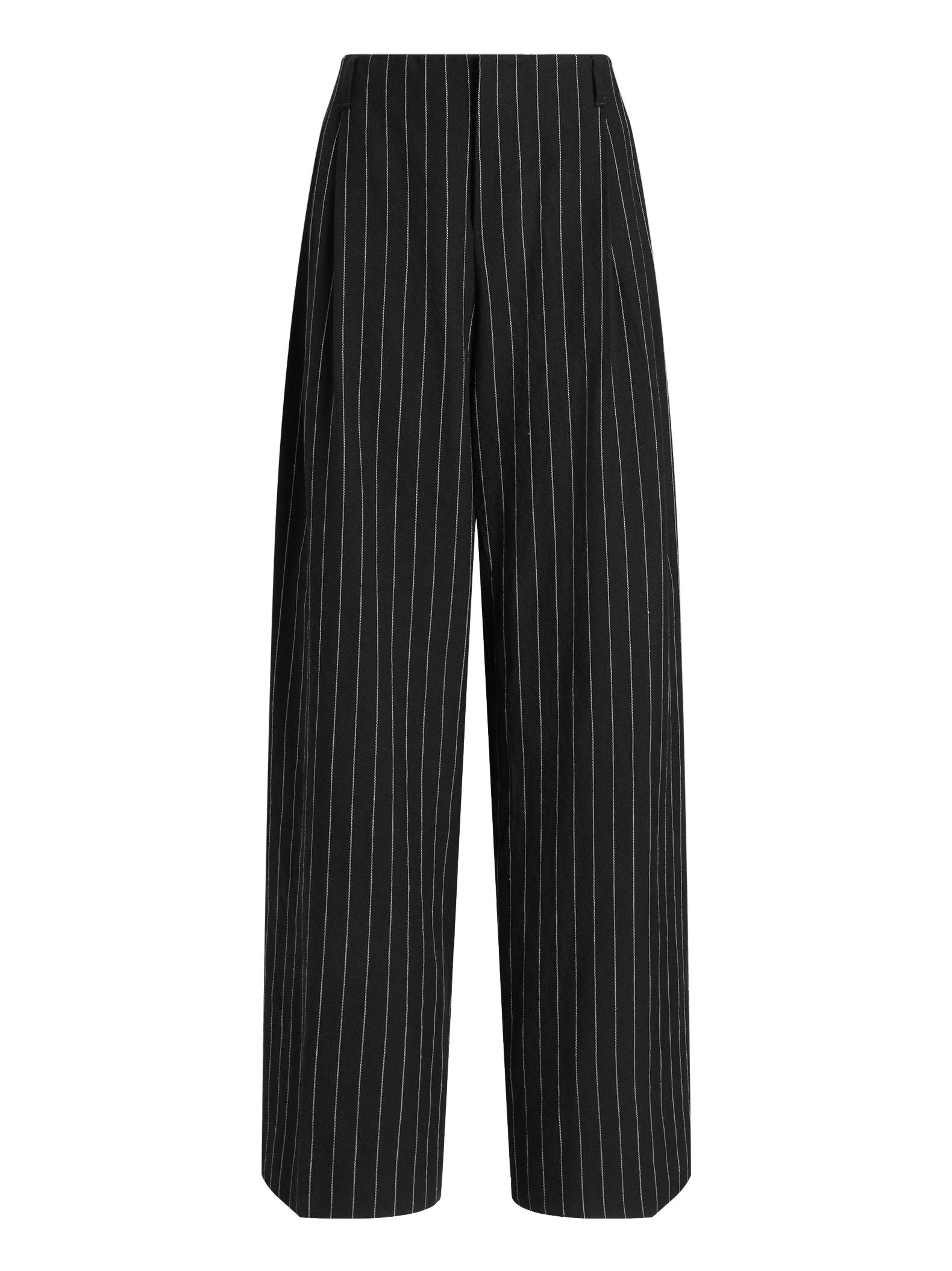 DOLCE & GABBANA Pinstripe Trousers in Virgin Wool and Linen