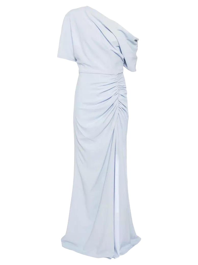 AMSALE Pebble Crepe Slouch Maxi Dress