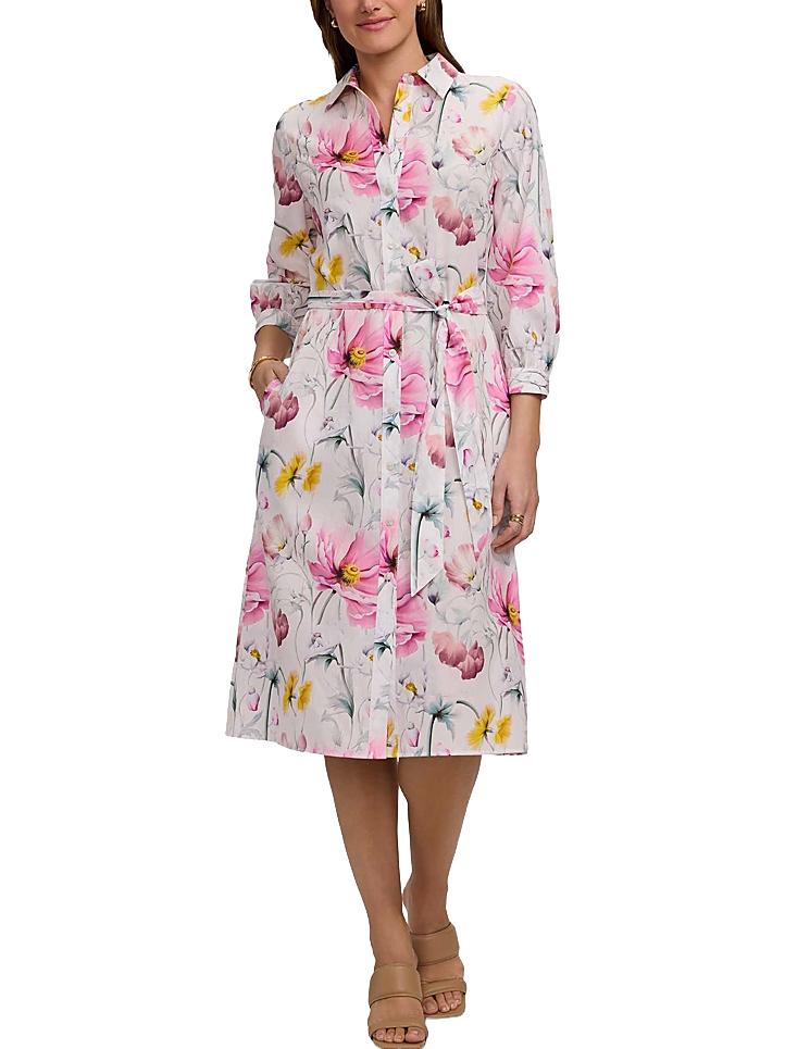FOXCROFT Foxcroft Floral Print Shirt Dress
