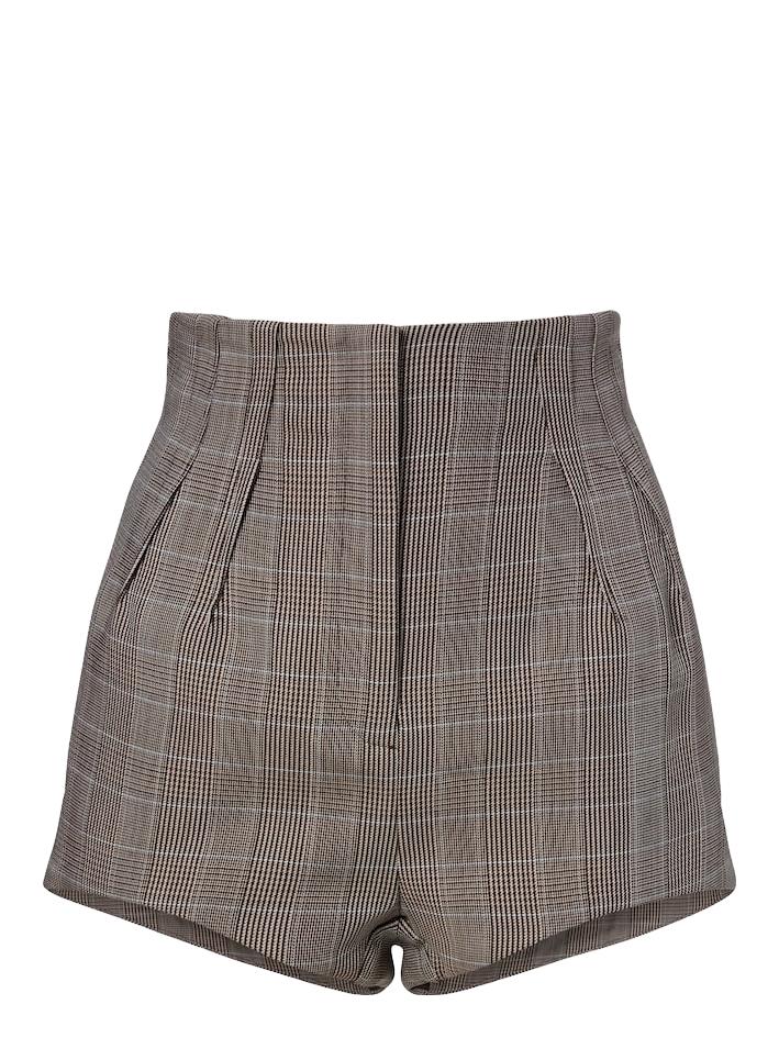 MUGLER Houndstooth Virgin Wool Shorts