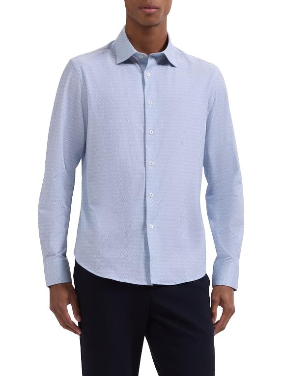 BUGATCHI james ooohcotton® geo stripe button-up shirt