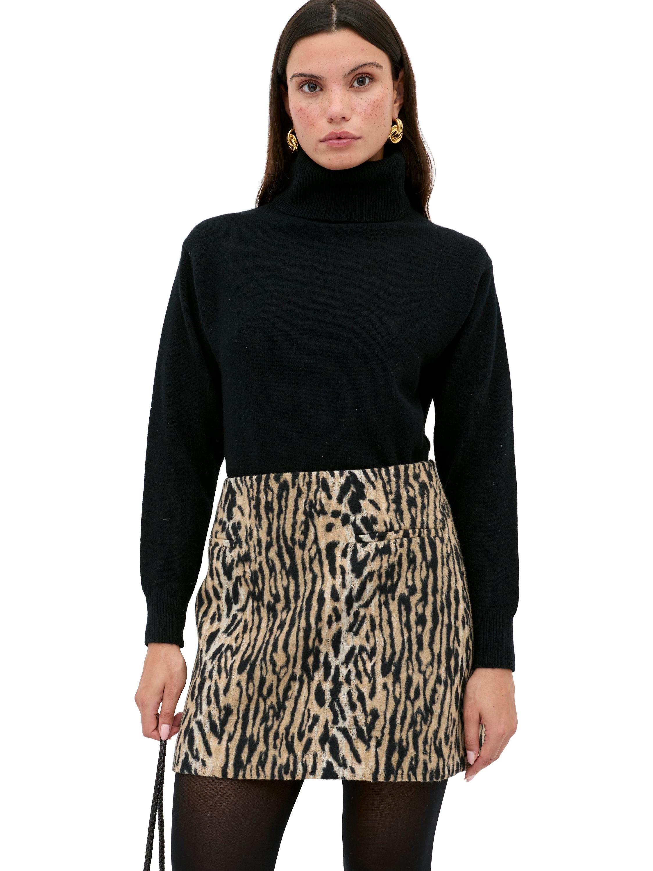RIXO RIXO Mariah Bohemia Leopard Cotton Midi Skirt
