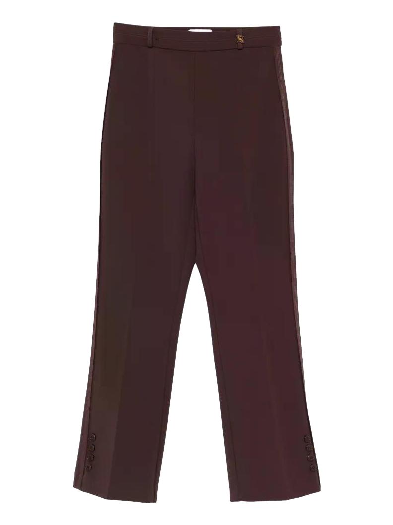 ELISABETTA FRANCHI Elisabetta Franchi Tailored Stretch Crêpe Trousers with Logo Detail