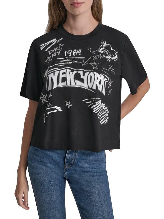 DKNY Embroidered Graphic T-Shirt