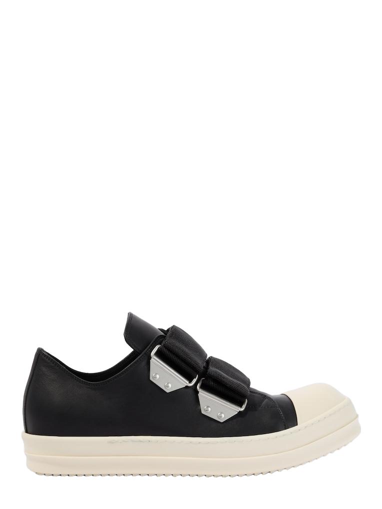 RICK OWENS Low Strap Leather Sneakers