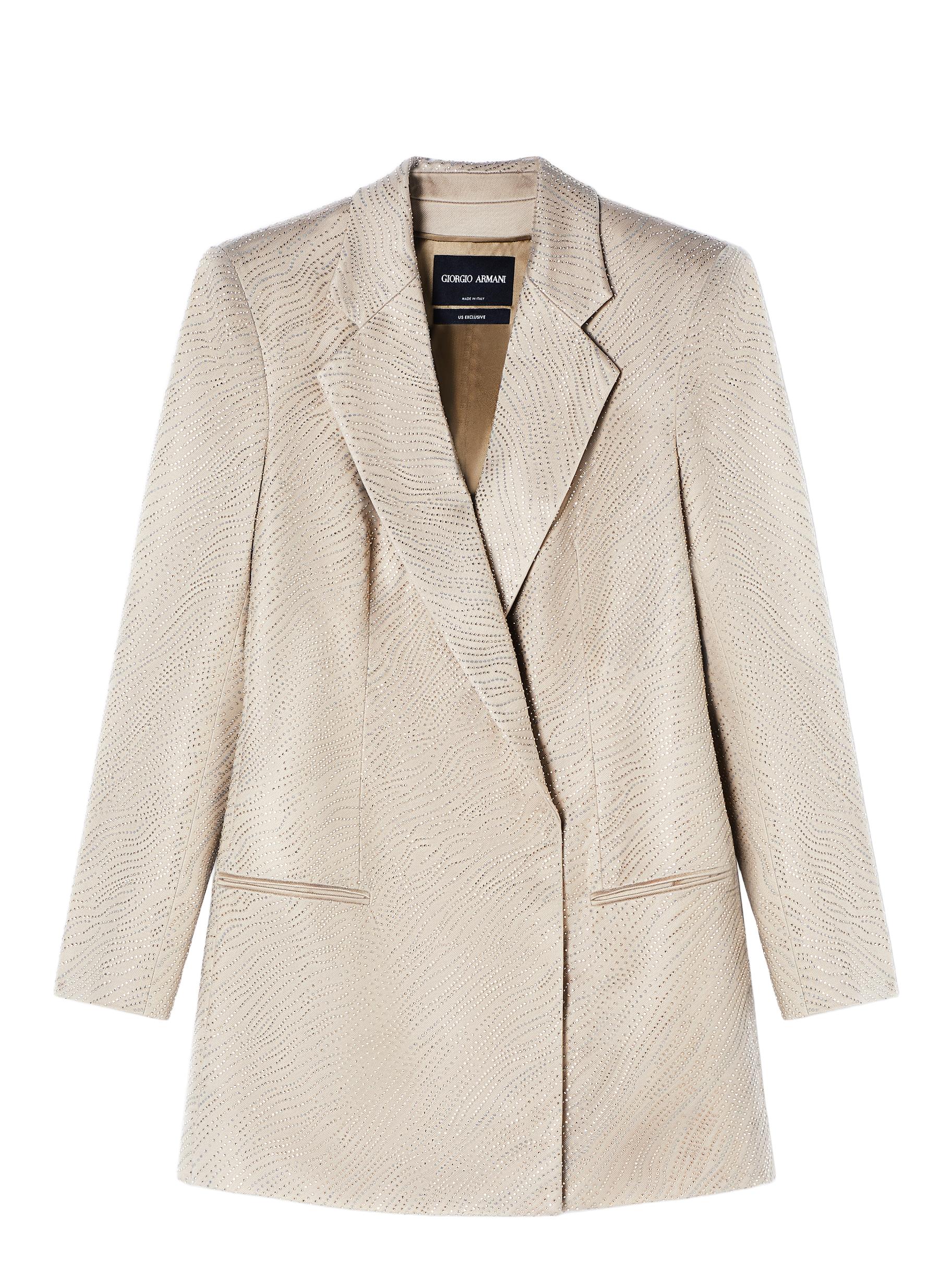 GIORGIO ARMANI Single-Breasted Rhinestone-Embroidered Silk Jacket