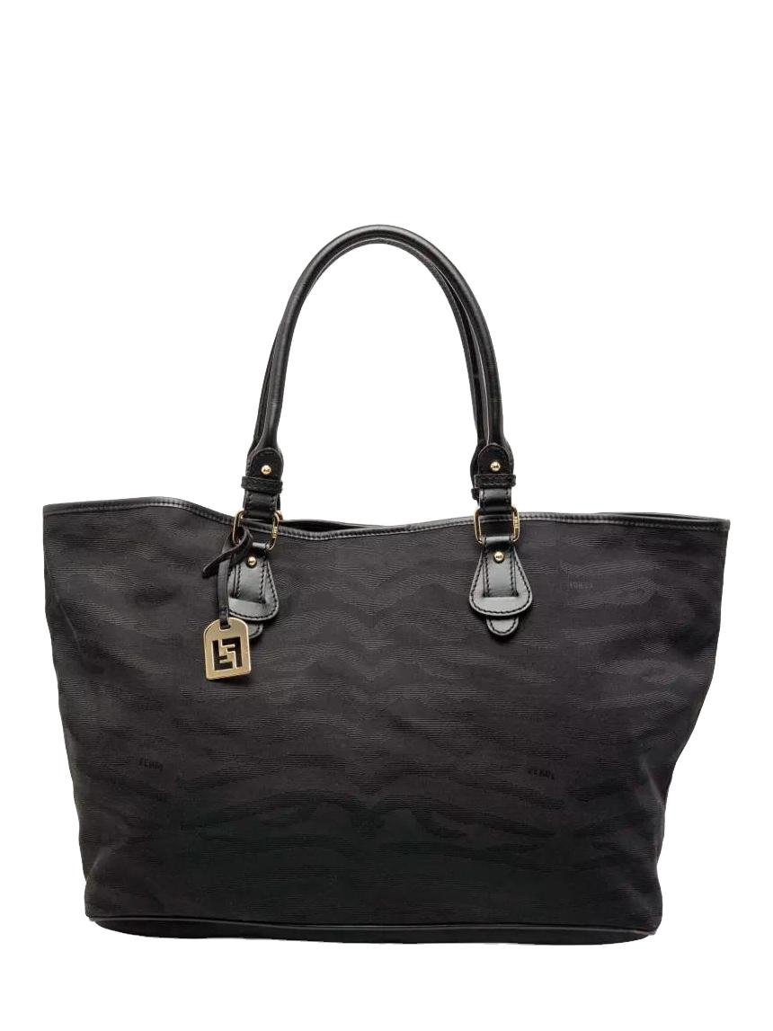 FENDI Canvas Tiger Print Tote Bag