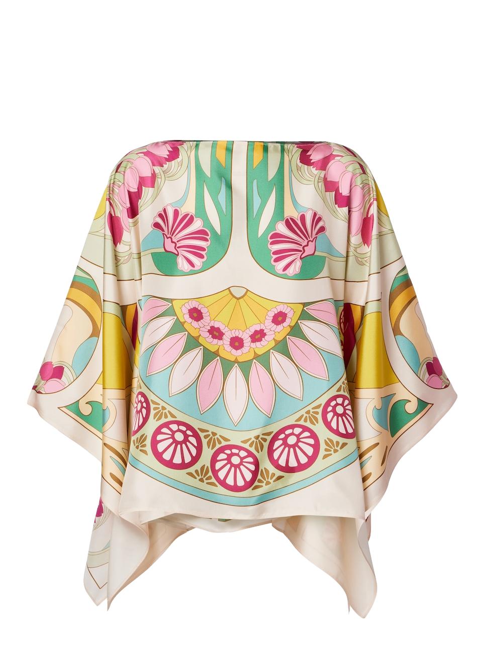 LA DOUBLEJ La DoubleJ Reversible Fringe Trim Poncho Top