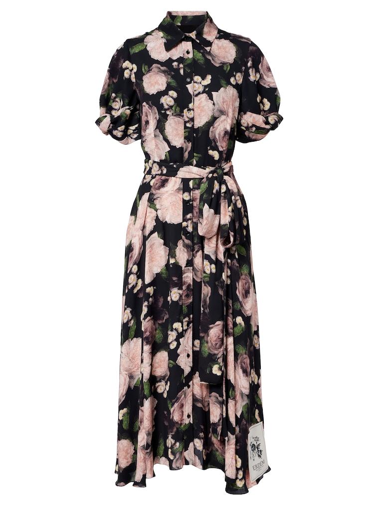 ERDEM Floral Print Shirt Dress with Belt