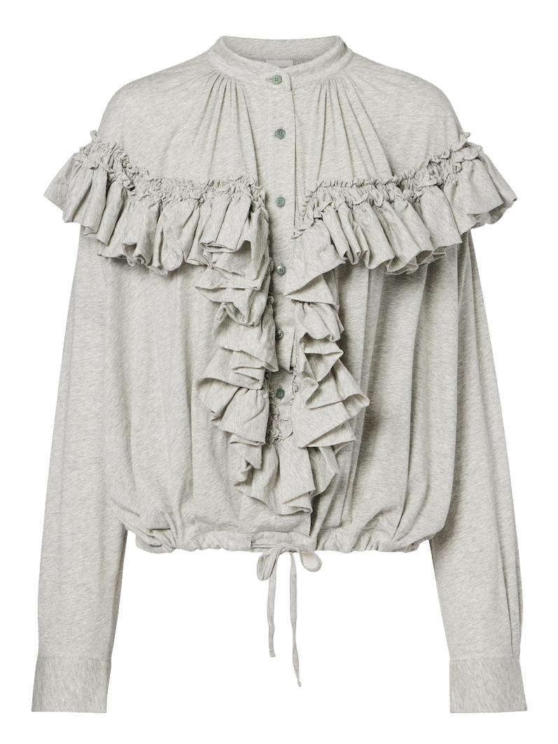 DRIES VAN NOTEN Ruffled Cotton Jersey Blouse