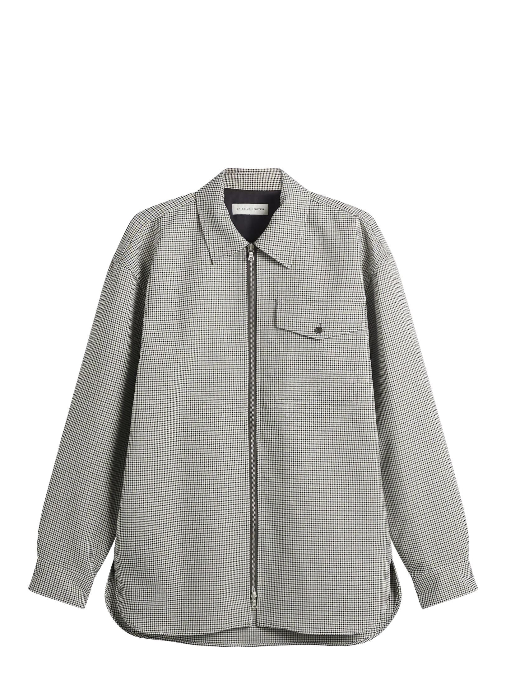 DRIES VAN NOTEN Double Faced Gingham Shirt Jacket