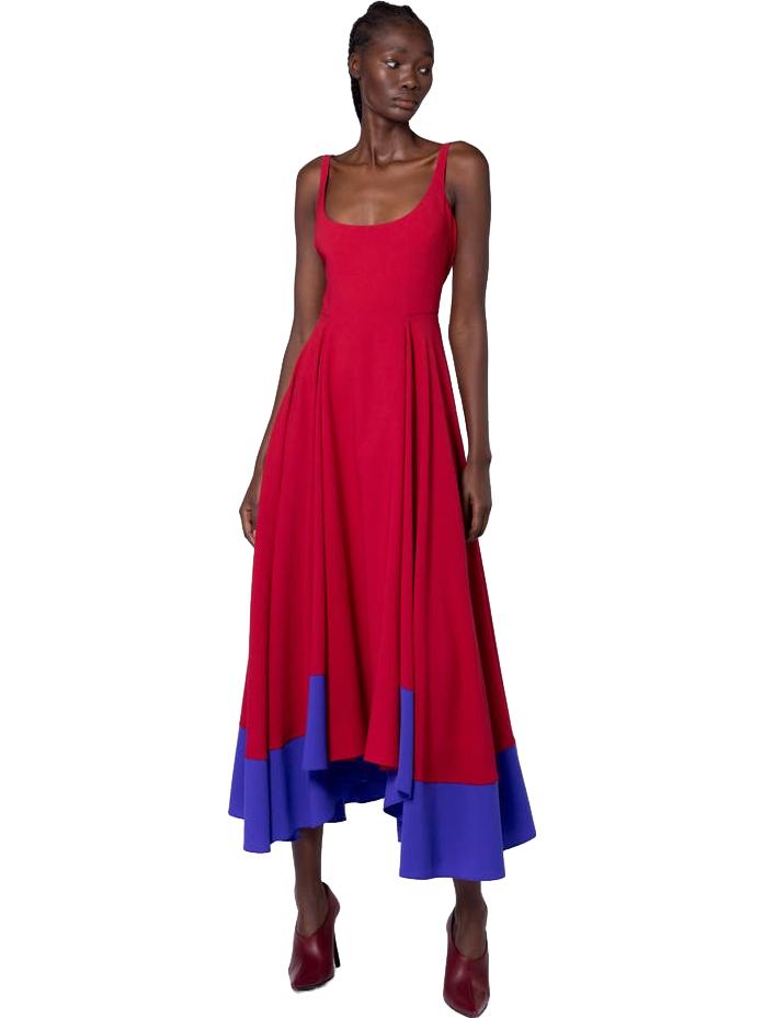 Cos Floaty Asymmetric Midi Dress In Blue - 60% Off | Editorialist