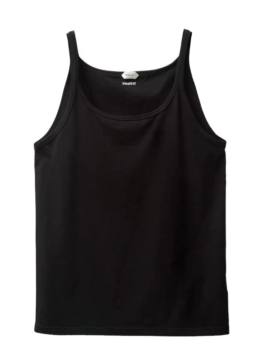 VERSACE Versace Embroidered Cotton-Jersey Tank Top