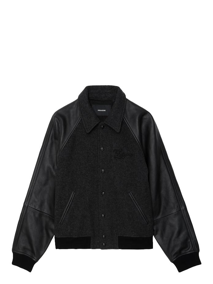ZADIG&VOLTAIRE Zadig&Voltaire Benjy Bi-Material Leather Bomber Jacket