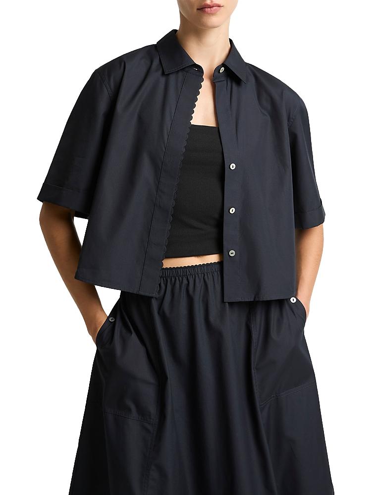 THEORY Theory City Twill Deep Pleated Crop Pants