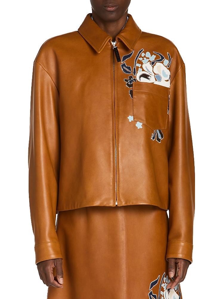 MARNI Marni Leather Shirt with Embellished Pocket