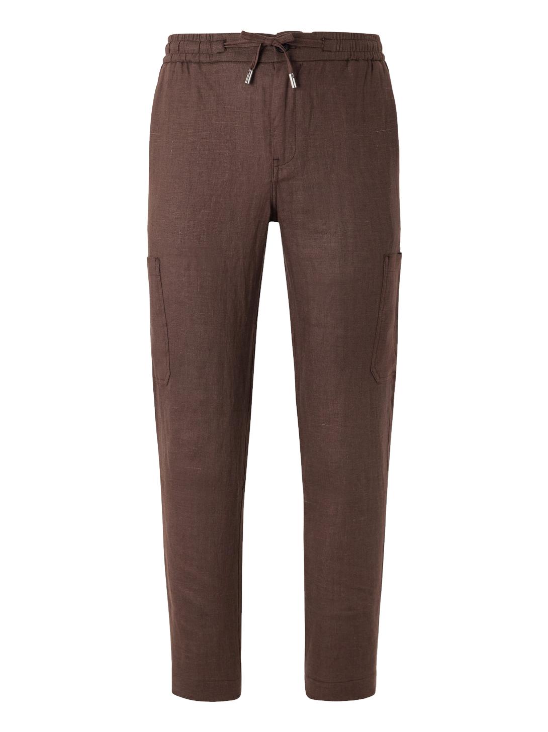 MR P. James Tapered Linen Cargo Trousers