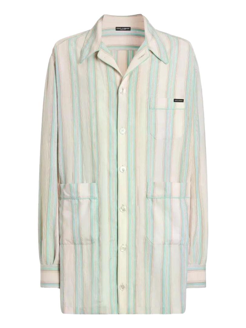 DOLCE & GABBANA striped pocket shirt