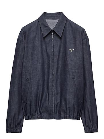 PRADA Prada Logo-Plaque Blouson Denim Jacket