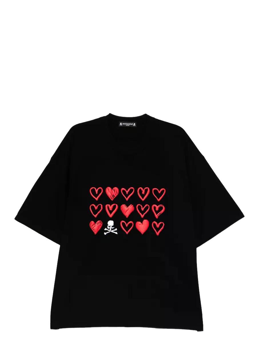 MASTERMIND WORLD hearts skull graphic t-shirt