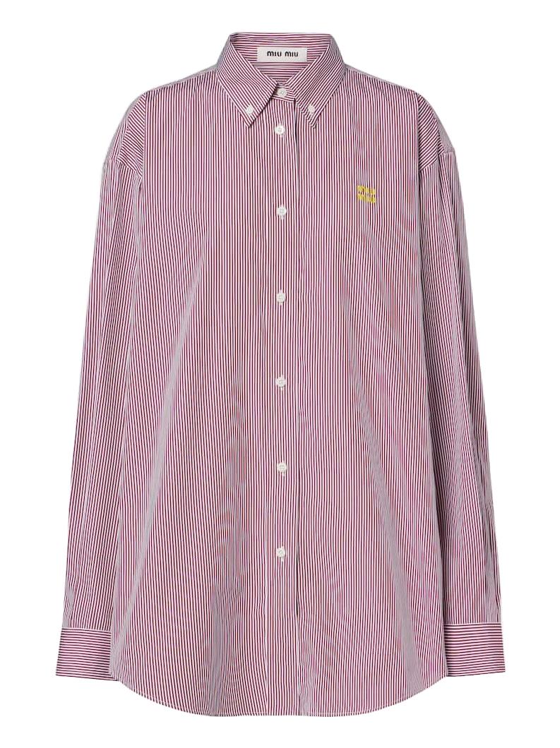 MIU MIU Striped Oversized Cotton Shirt