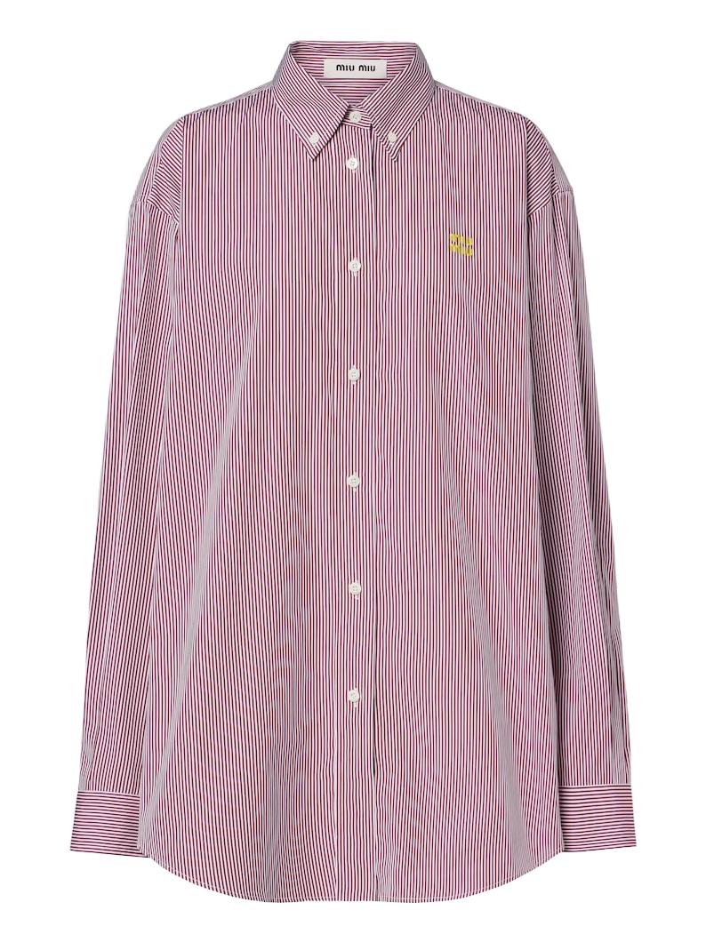 MIU MIU Striped Oversized Cotton Shirt