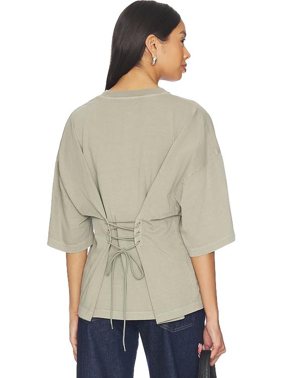AGOLDE AGOLDE Ellery Tee Shirt with Lace-Up Detail