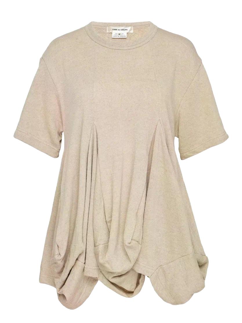 COMME DES GARÇONS Comme Des Garçons Short Sleeve Crewneck T-Shirt with Draped Detailing
