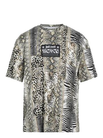 JUST CAVALLI man t-shirt beige size m cotton