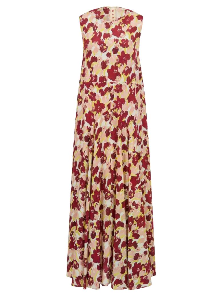 MARNI Marni Silk Maxi Dress with Secret Bouquet Print