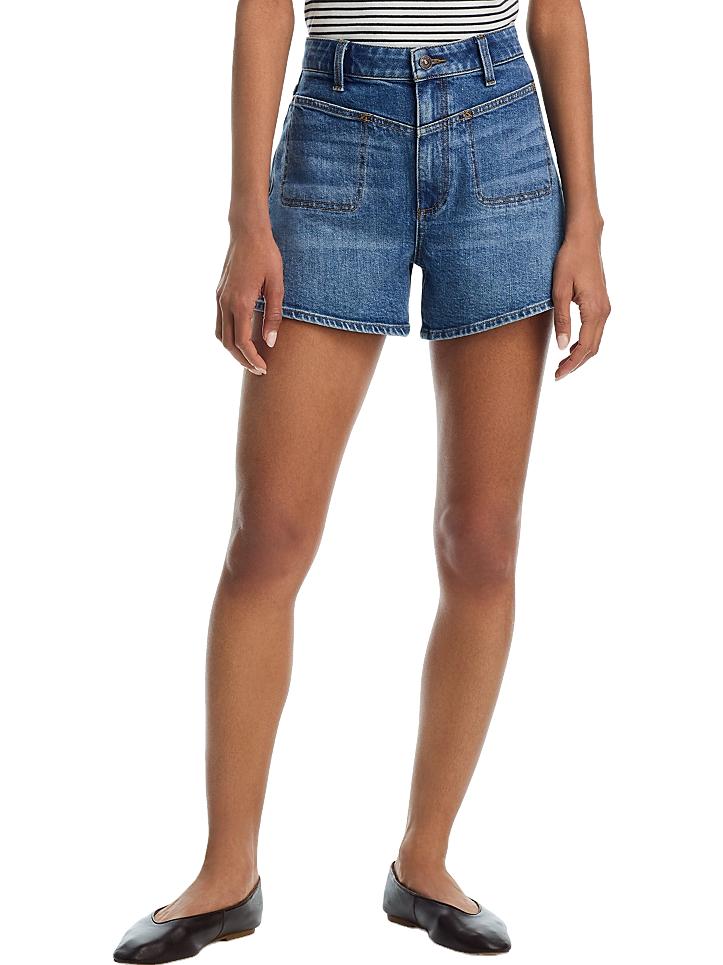 PAIGE Dani Front Yoke Denim Shorts