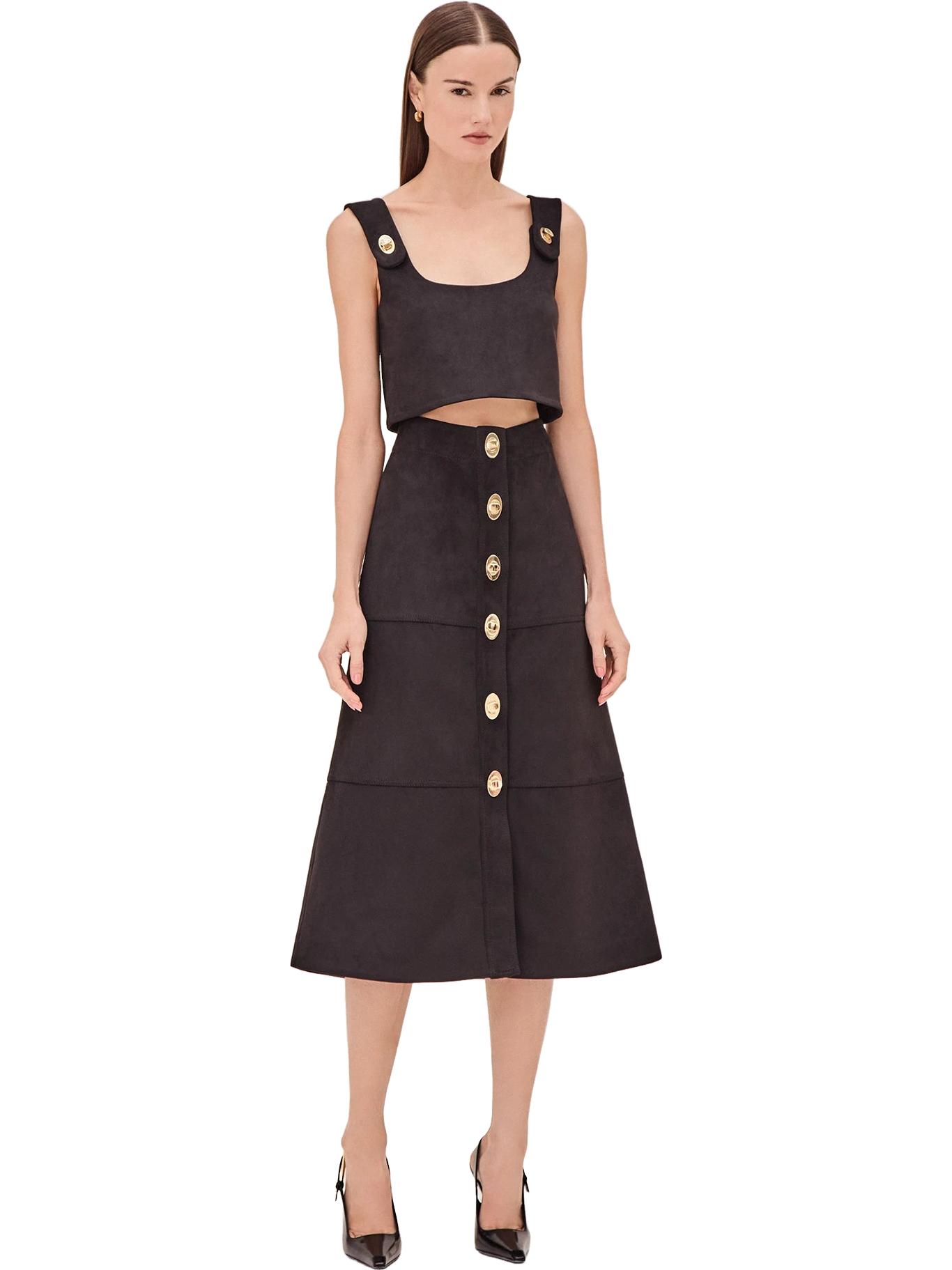 ALEXIS Alexis Norie Cropped Top with Gold Button Accents