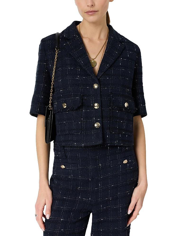 VALENTINO Checked Wool and Cotton-Blend Jacket