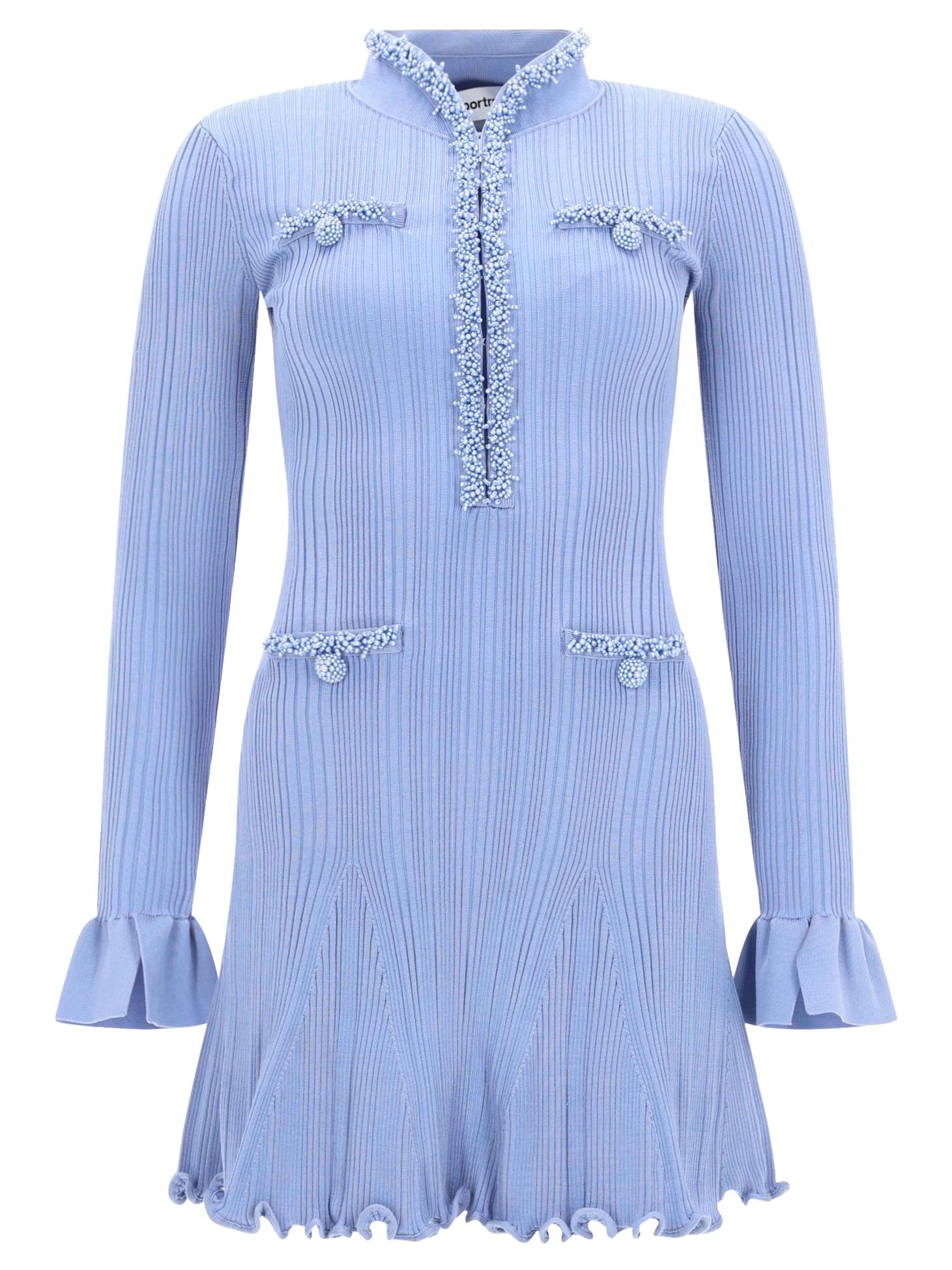For Love & Lemons Bridget Beaded Mini Dress In Blue - 74% Off | Editorialist