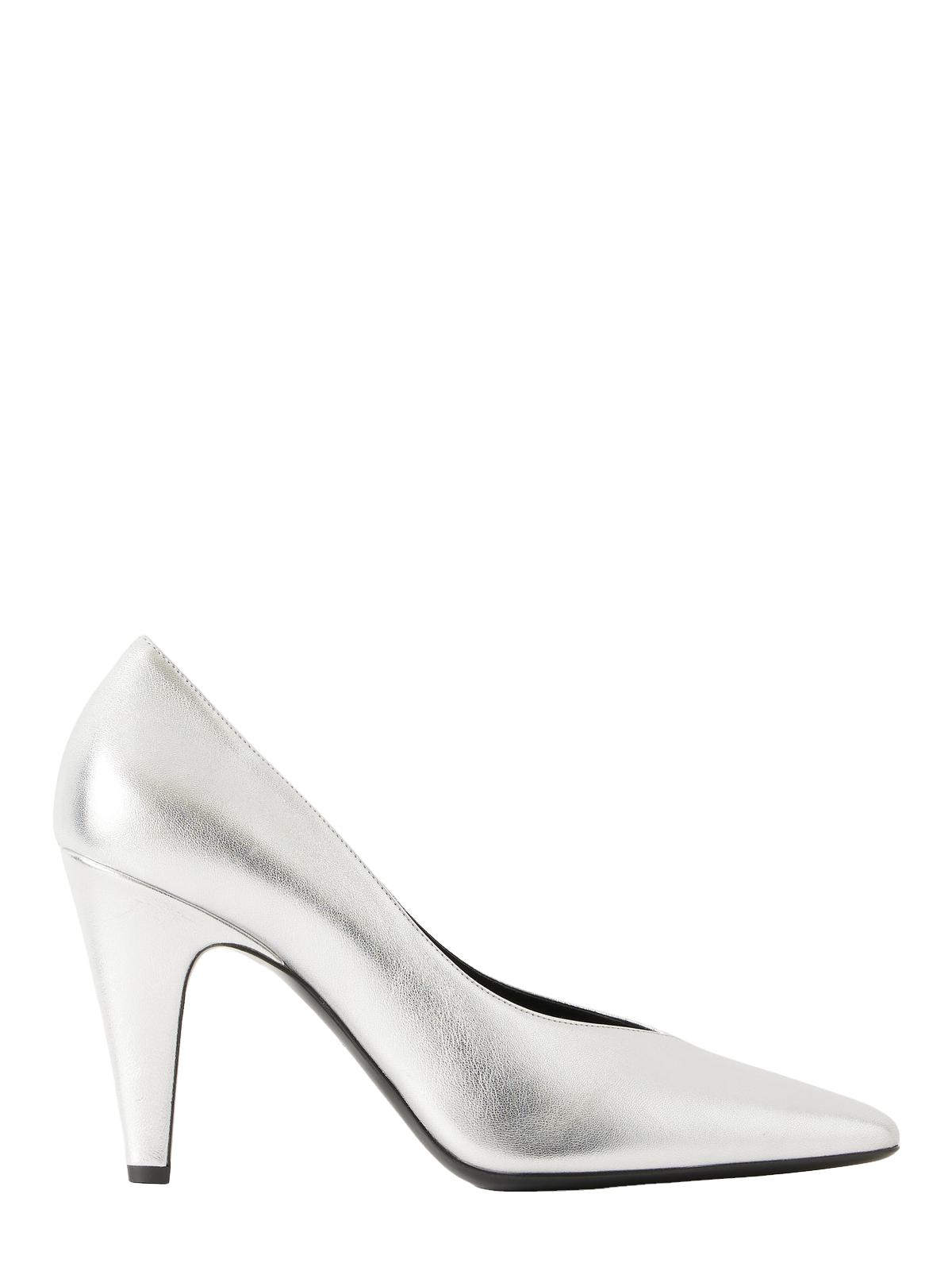 ALAÏA 90 Metallic Leather Pumps