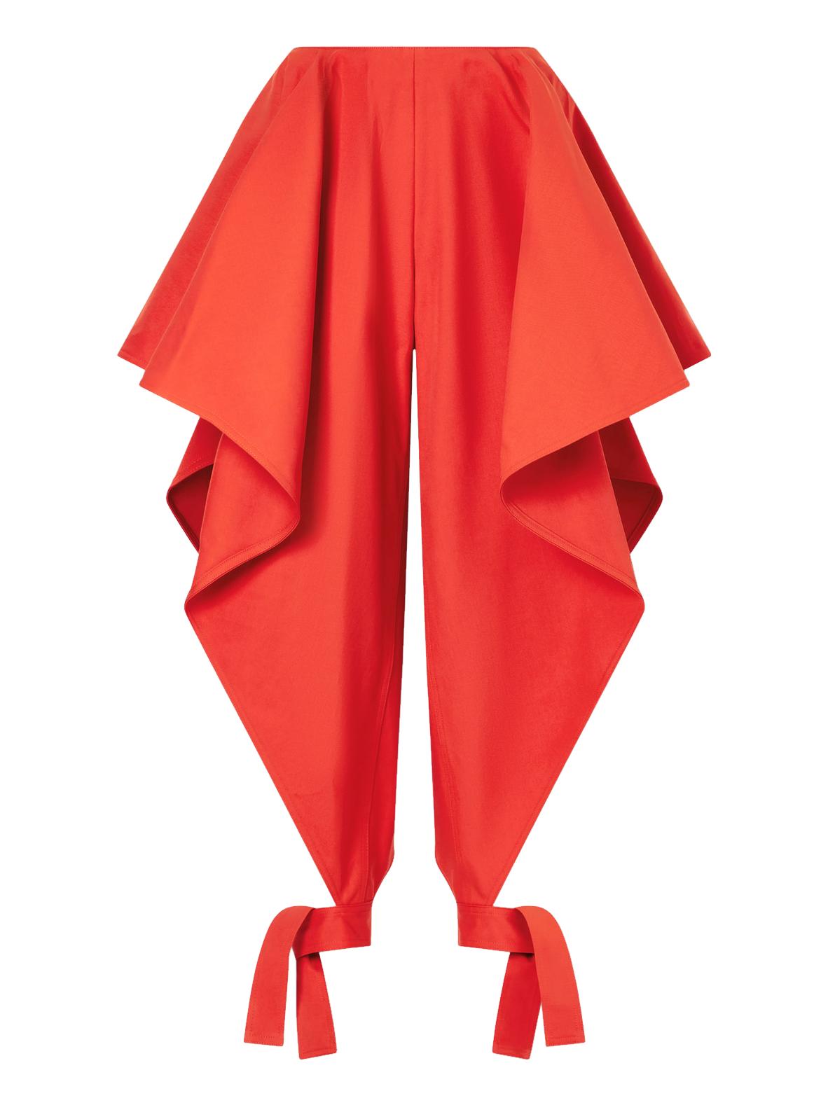 ALAÏA Paneled Ruffled Wide-Leg Pants