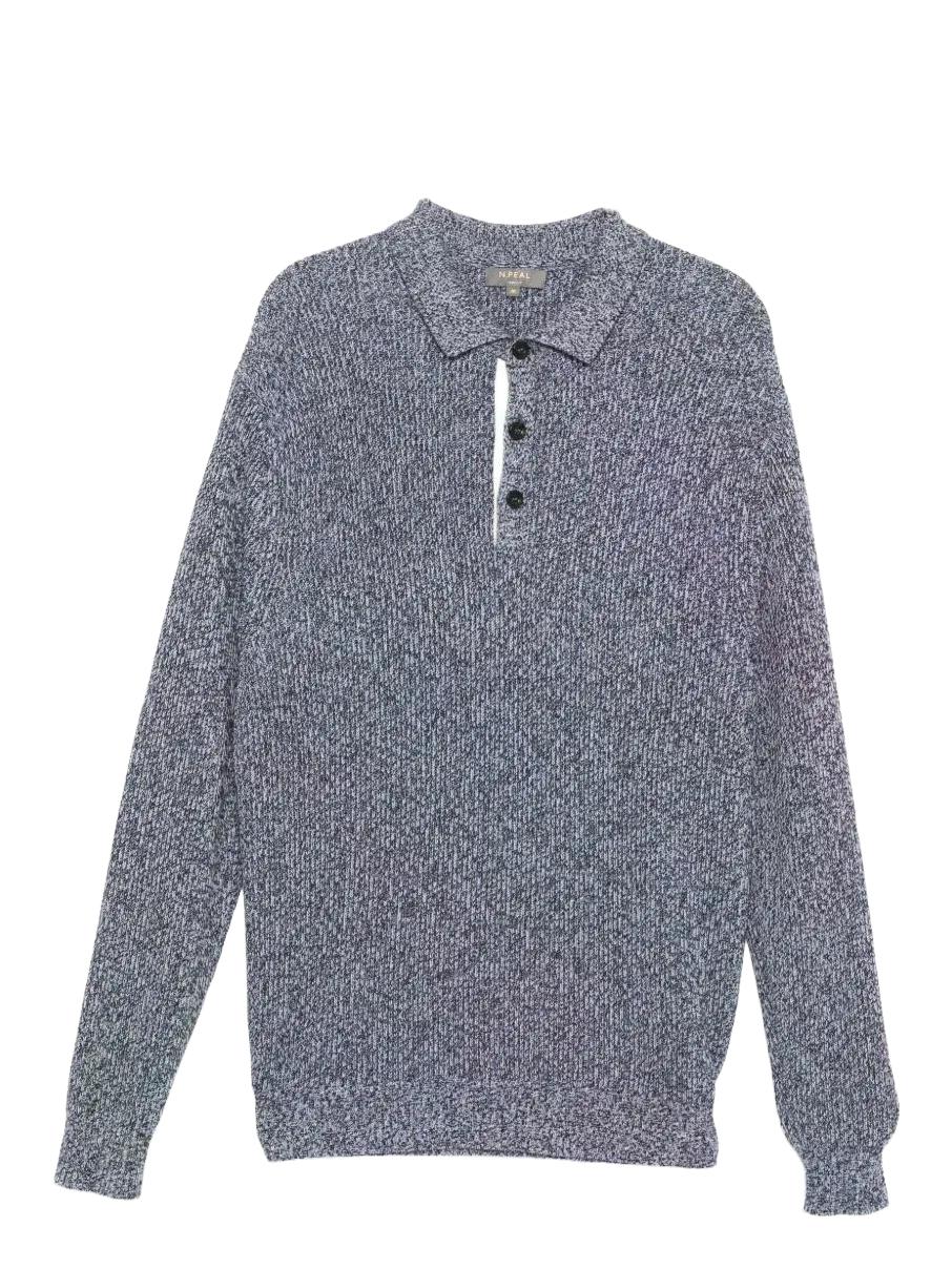 N.PEAL Ribbed Polo-Collar Sweater