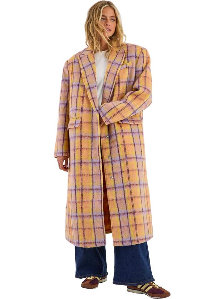 NASTY GAL Nasty Gal Single Breasted Tailored Longline Checked Coat