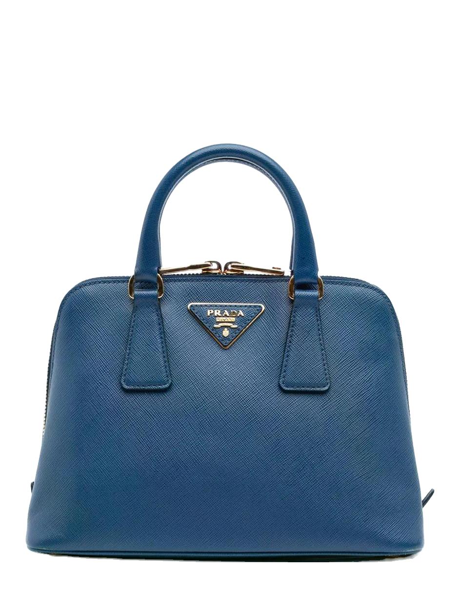 PRADA Saffiano Cuir Double Zip Top Handle Satchel