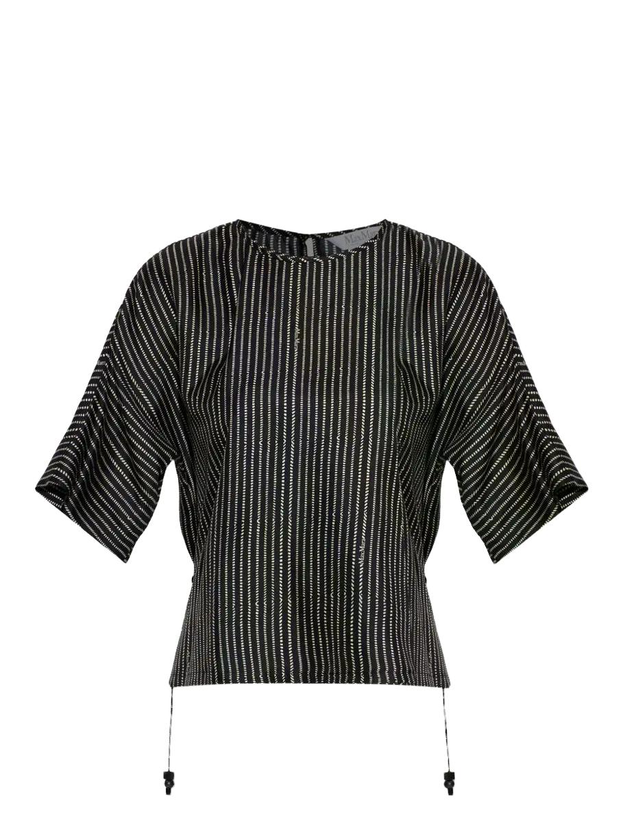 MAX MARA Nordica Broken Stripe Silk Twill Top