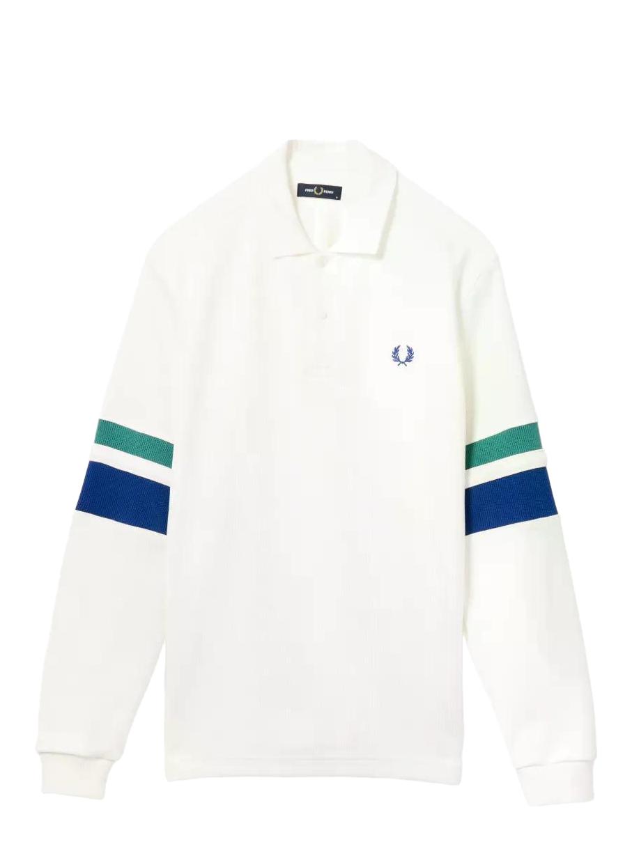 FRED PERRY logo-embroidered long-sleeve polo shirt