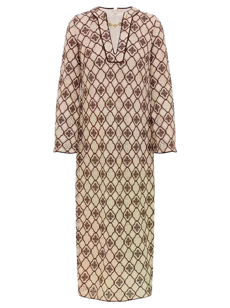 ZIMMERMANN Chain Embroidered Midi Dress