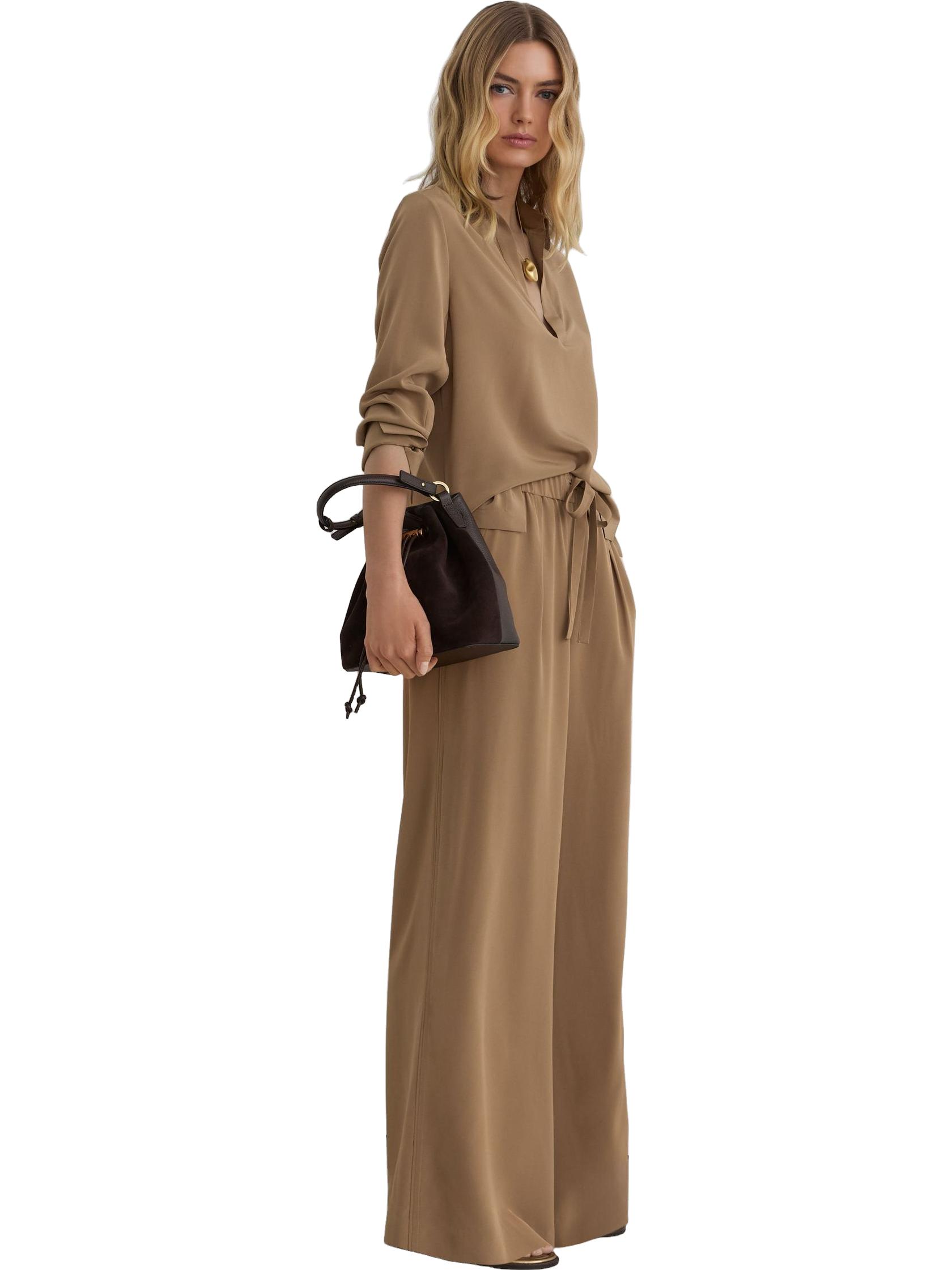 REISS Maria Matte-Silk Wide-Leg Trousers