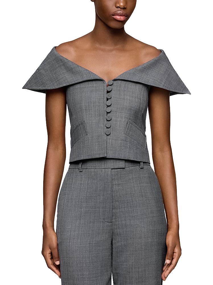 GANNI Off-the-Shoulder Vest Top