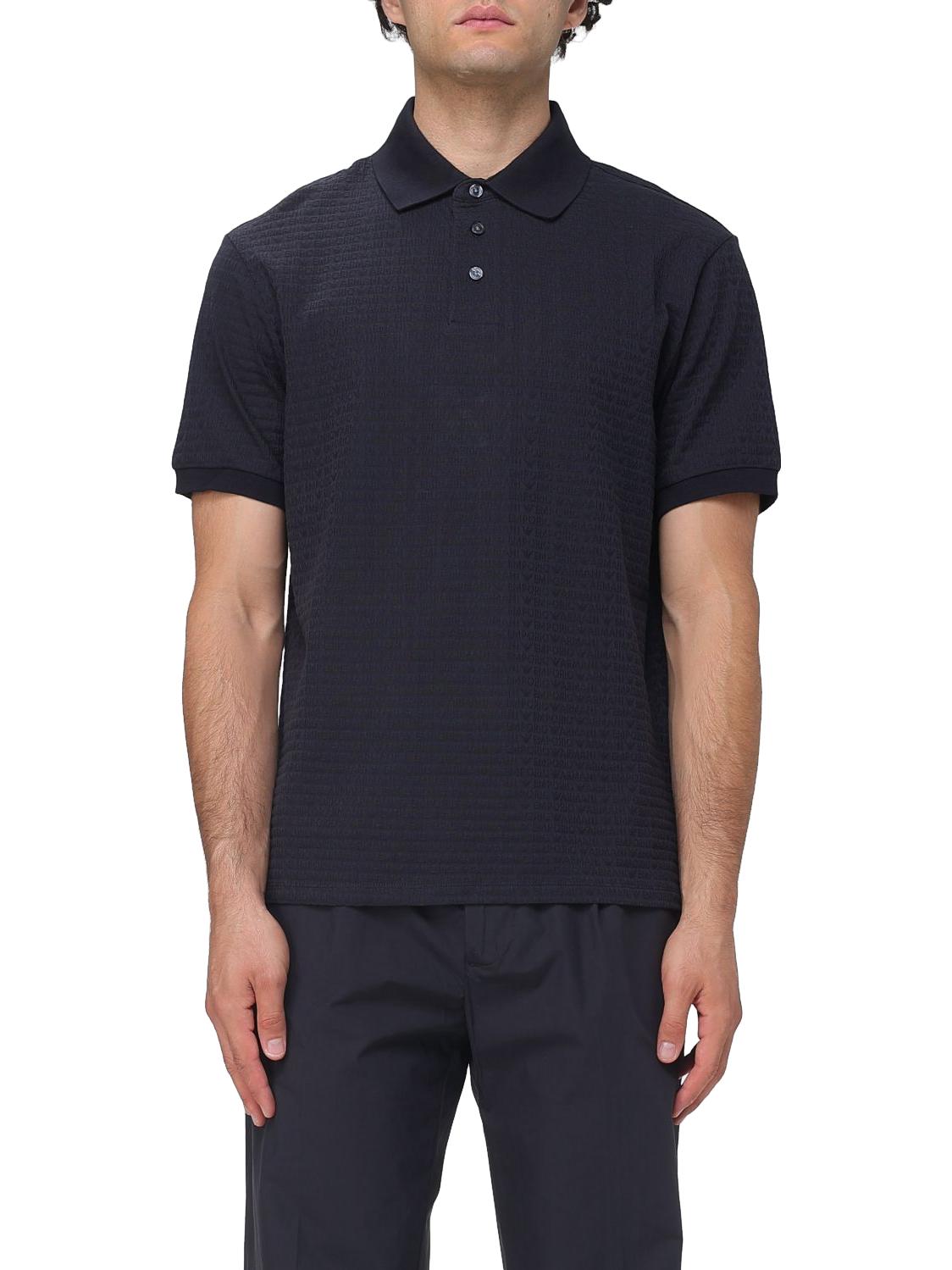 EMPORIO ARMANI short-sleeved cotton piqué polo shirt