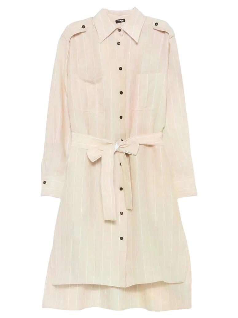 KITON Striped Belted Shirt Dress