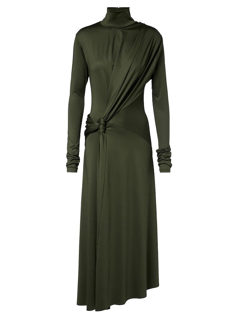 VICTORIA BECKHAM Victoria Beckham Gathered Turtleneck Midi Dress