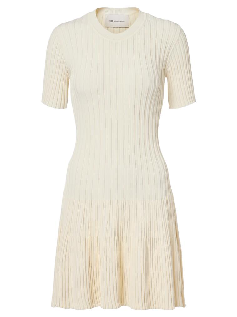 AMI Ribbed-Knit Minidress
