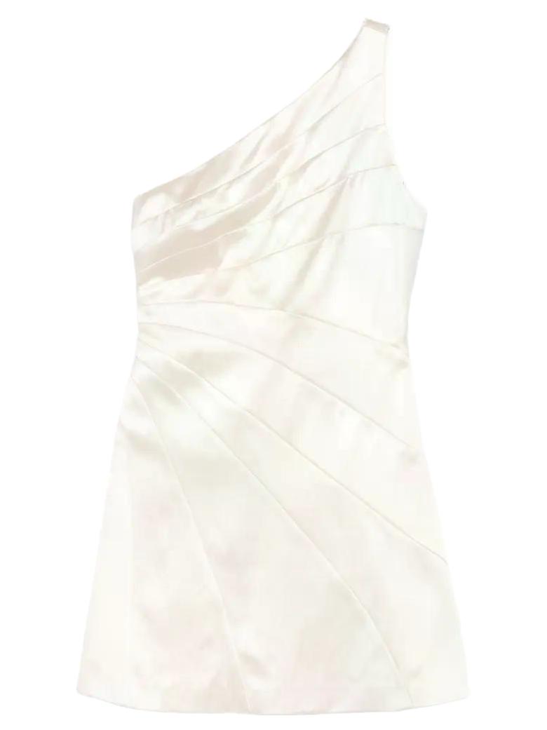 SANDRO Sandro Mini One-Shoulder Satin-Effect Dress
