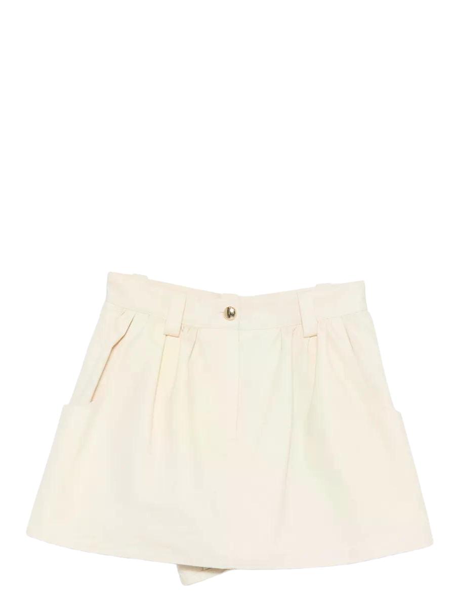MAJE Maje Cotton Skort with Gold-Tone Button Detail